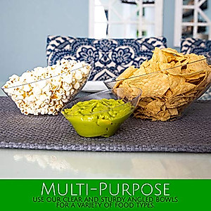 PLASTICPRO Disposable Angled Plastic Bowls Round Medium Serving Bowl, Elegant for Party's, Snack, or Salad Bowl, White, Pack of 4