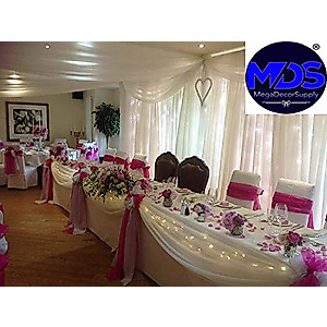 mds Set of 10 Yard Bridal Solid Sheer Organza Fabric Bolt for Wedding Dress,Fashion, Crafts, Decorations Silky Shiny Organza 44”- Light Teal