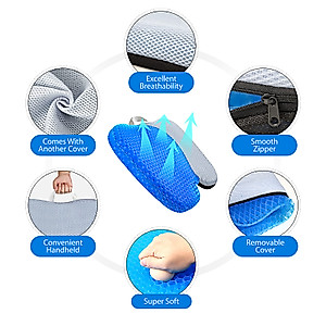 Full Gel Coccyx Seat Cushion Egg Gel Cushions Office Chair Cushion Car Seat Cushion for Back Sciatica Hip Tailbone Pain - Butt Pillow Chair Pad for Wheelchair Desk Pain Relief Long Trips Blue