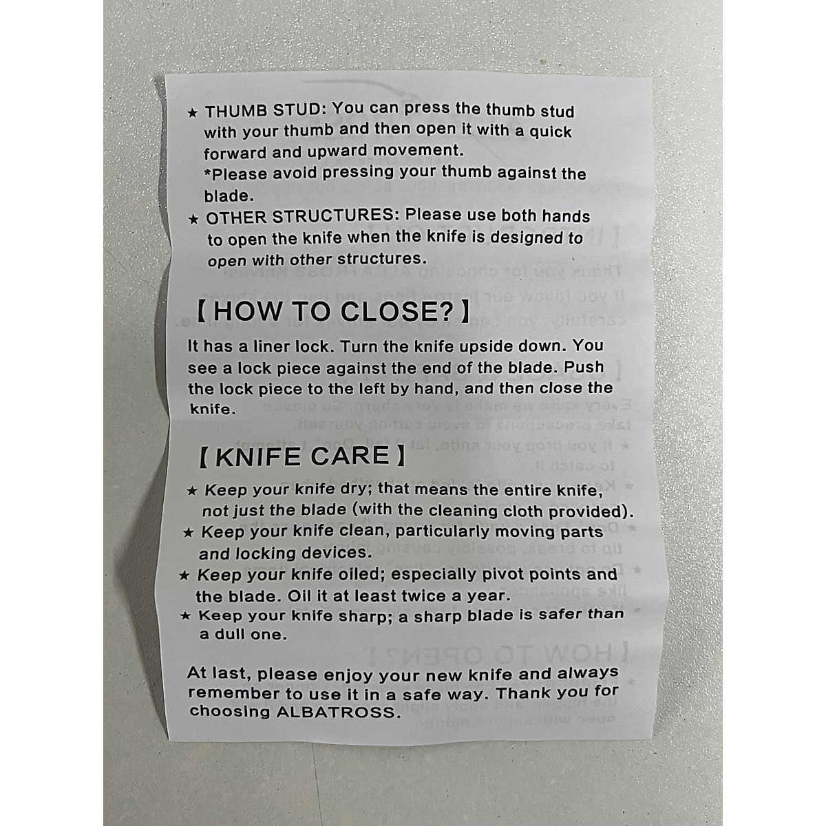 ALBATROSS Classic Multifunction Pocket Folding Knife with Bottle Opener、Glass Hammer and Rope Cutter, Satin Coated Blade and Aluminum Handle，AS-23265 (Black)