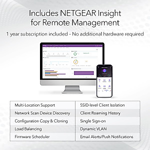 NETGEAR Cloud Managed Wireless Access Point (WAX625) - WiFi 6 Dual-Band AX5400 Speed | Up to 328 Client Devices | 802.11ax | Insight Remote Management | PoE+ Powered or AC Adapter (not Included)