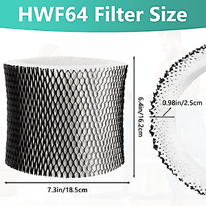 getalong HWF64 Humidifier Filter Compatible for Sunbeam SCM1746, Fits Holmes HWF64, HM1730, HM1745, HM1746, HM1750, HM2200 - Filter B (4 Pack)