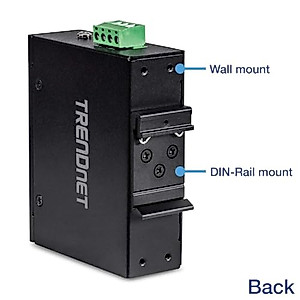 TRENDnet 5-Port Industrial Unmanaged Fast Ethernet DIN-Rail Switch, 5 x Fast Ethernet Ports, IP30, Operating Temperature Range of -40° – 75°C (-40° – 167°F), Lifetime Protection, Black, TI-E50