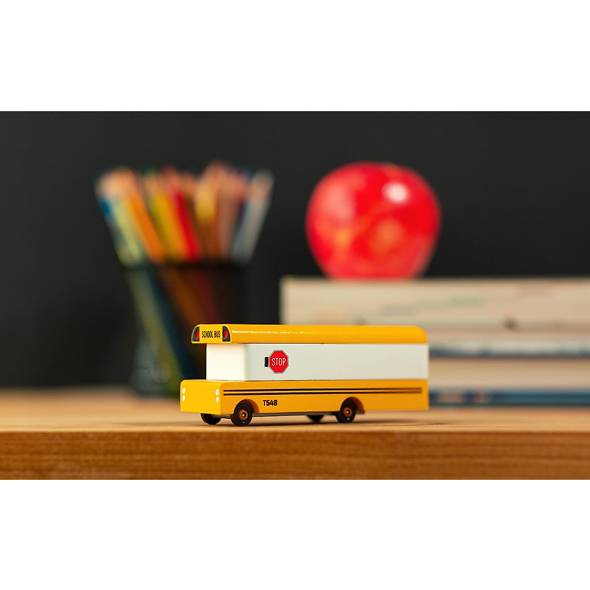 Candylab Toys - CANDYCAR® World Collection - Premium Handcrafted Wooden Car Toy - School Bus