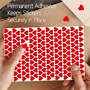 1810 PCS Heart-Shaped Red Stickers , Permanent Love Labels on 10 Sheets for Party Favors, Invitation Seals, Gift Packaging, Boxes and Bags ( 1/2” in Diameter)