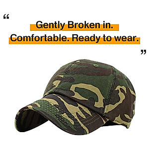 KB-LOW CAM Classic Cotton Dad Hat Adjustable Plain Cap. Polo Style Low Profile (Unstructured) (Classic) Camouflage Adjustable