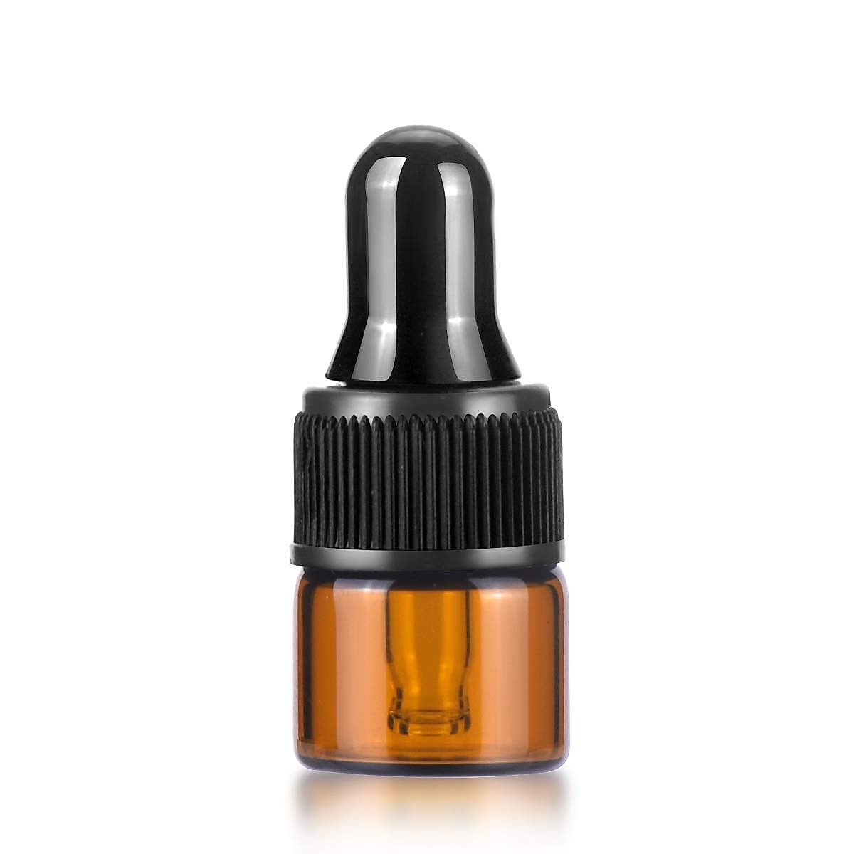 USRommaner 50 Pack,1ml Amber Glass Dropper Vial for Essential Oils,Empty Glass Eye Dropper Bottle With Black Screw Cap,Glass Liquid Pipette Travel Test Sample Perfume Vial-Transfer Pipette Included