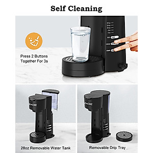 ZACME Single Serve Coffee Maker for K Cups&Ground Coffee with Milk Frother, 3 in 1 Small Single Cup Coffee Machine, 28oz Water Thank, 6 to 14 oz Brew Sizes