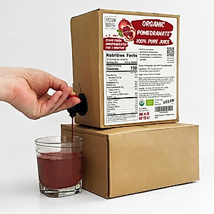 Organic Pomegranate Juice Box 101.4 Fl Oz | 100% Pure Pomegranate Juice, No Added Sugar, Not From Concentrate | Vegan, Organic, Non GMO, Natural Unsweetened Pomegranate Juice
