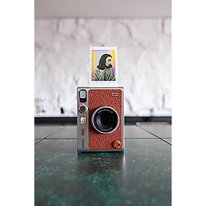 Fujifilm Mini EVO Hybrid Camera (Brown) Instant Film Camera Bundle with 40 Instant Film Sheets + 32GB microSD Memory Card + Small Padded Case + SD Card Reader + Extreme Electronics Cloth