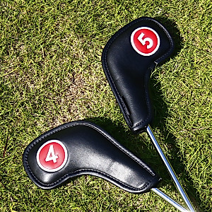 Craftsman Golf Magnetic Iron Headcovers Protective Cover with Large No. (A: Black with No. on both sides)