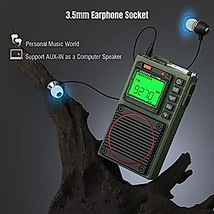 Raddy RF75A APP Control Shortwave Radio, Portable AM/FM/VHF/SW/WB Receiver with Bluetooth, Pocket Radio Rechargeable w/ 9.85 Ft Wire Antenna