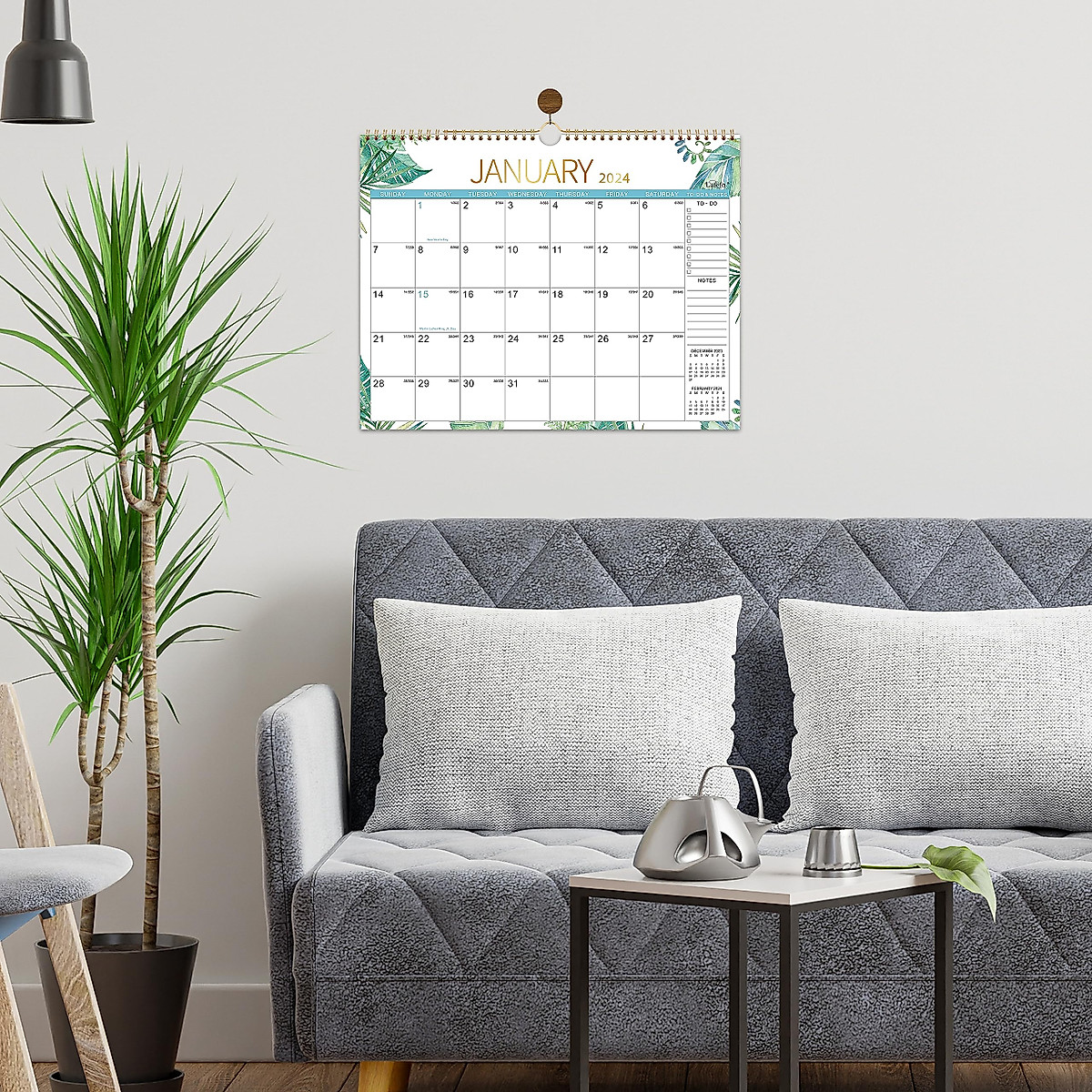 Wall Calendar 2023 - 12 Monthly Calendar 2023, Jan. 2023 - Dec. 2023, 2023 Calendar with Julian Date, 14.6" x 11.5",Twin-Wire Binding, Blank Block with Julian Dates, Perfect 2023 Wall Calendar for Organizing