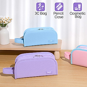 Sooez Wide Opening Pencil Case, Large Capacity Pencil Pouch Organizer Aesthetic Pencil Bag for School Supplies Stationery, Marker Pouch Makeup Bag Organizer