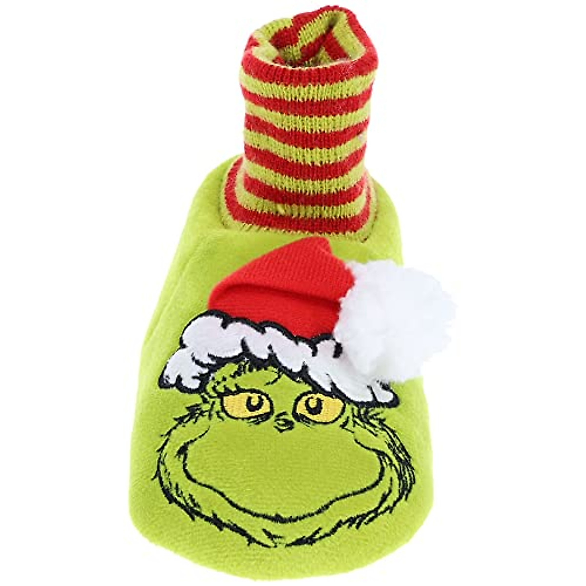 The Grinch Socktop Slipper for Toddlers, Holiday Slipper Sock with 3D Santa Hat, Green, Toddler Size 9/10
