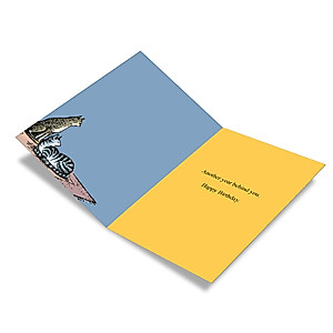 NobleWorks Hilarious Birthday Greeting Card with 5 x 7 Inch Envelope (1 Card) Bday Yoga Lick Behinds Birthday 4678Z