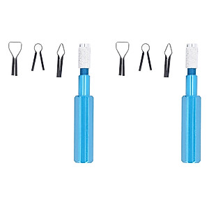 2 Set Floor Skiving Knife Kit 4Pcs HSS Blades Aluminum Alloy Handle Yin Yang Corners PVC Plastic Trimming Floor Edging Welding Tool