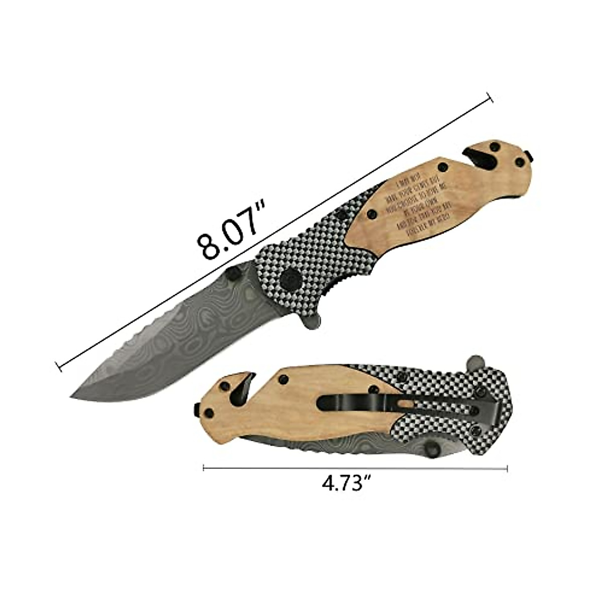 CHONG SHENG Gifts for Stepdad Father's Day from Stepdaughter - Engraved Pocket Knife for Stepdad - Stepdad Birthday Gifts Idea for Stepfather Father-in-Law