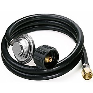 DOZYANT 5 Feet Universal QCC1 Low Pressure Propane Regulator Grill Replacement with 5 FT Hose for Most LP Gas Grill, Heater and Fire Pit Table, 3/8 inch Female Flare Nut