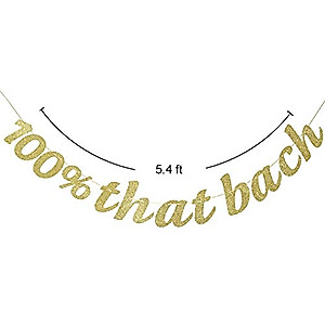 100% That Bach Glitter Gold Banner, Bachelorette Party Bach Bash, Bachelorette Decorations (Gold)
