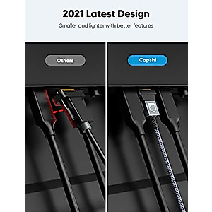 Capshi VGA to VGA Cable 6 Feet, VGA Cable 1080P Full HD Computer Monitor Cable with 15 pin 24k Gold-Plated Male to Male Cord for PC Laptop TV Projector[Aluminum Shell, Nylon Braided]