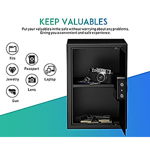 RPNB Deluxe Safe and Lock Box,Money Box,Digital Keypad Safe Box,Steel Alloy Drop Safe, Keypad Lock,Perfect for Home Office Hotel Business Jewelry Gun Cash Use Storage,1.8 Cubic Feet