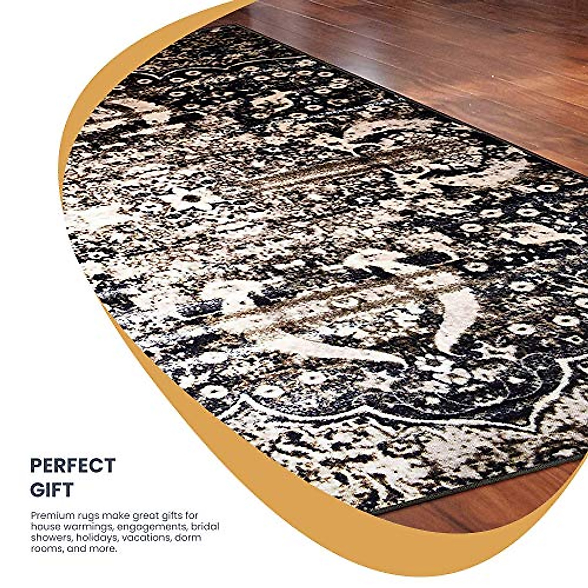 BNM Indoor Runner Rug, Modern Home Decor for Living Space, Kitchen/ Dining Room, Bedroom, Office Floor, Entryway, Non-Slip Machine Washable Rugs, Oswell Collection, 2' 7" x 8', Chocolate