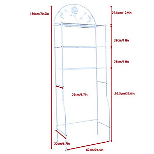 MONIPA Bathroom Shelf Over Toilet Above Toilet Storage Over-The-Toilet Storage 3-Tier Space Saver Organizer Rack, Stable Freestanding Anti-Tilt Shelf for Laundry, Balcony, Porch (White)