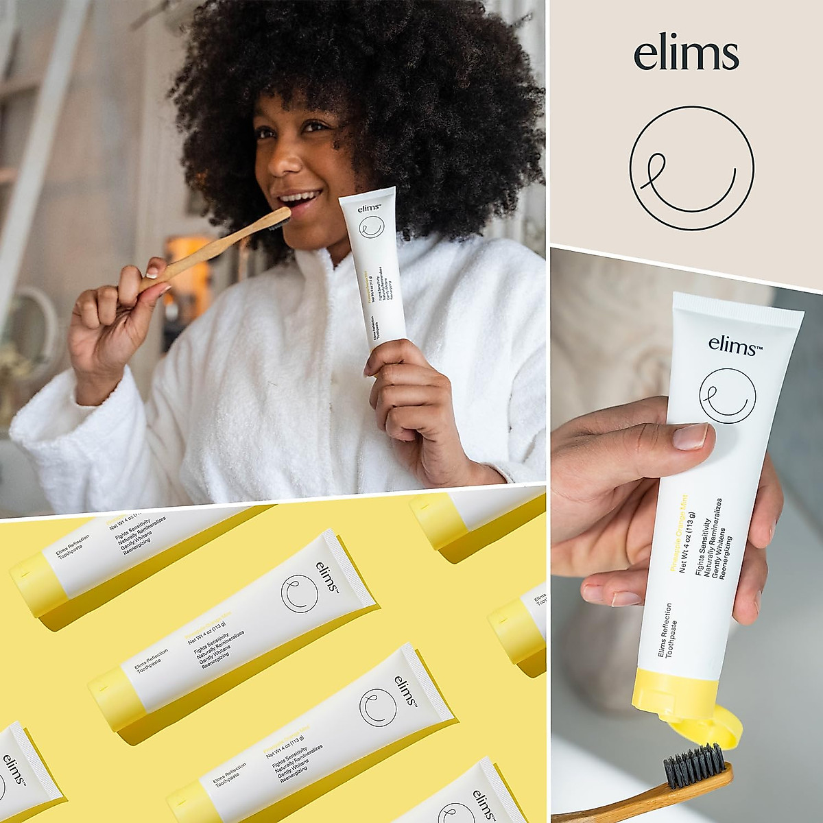 ELIMS Nano Hydroxyapatite Fluoride Free Toothpaste - Xylitol Remineralizing Toothpaste for Whitening Sensitive Teeth - SLS Free Orange Pineapple Mint Flavored Toothpaste for Adults & Kids 4oz