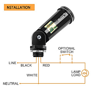 Outdoor Conduit Lighting Control with Photocell and Swivel Mount Photoelectric Switch for Wall Packs, Shoebox Porch Lights 120-277V Photocell (2 Pack)