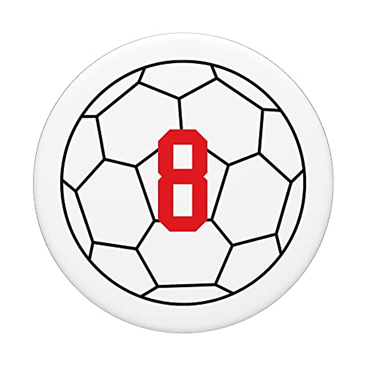 Number #8 Red Soccer Ball Number 8 PopSockets Swappable PopGrip