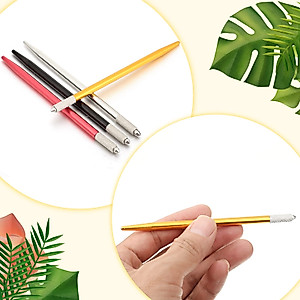 Leelosp 20 Pieces Microblading Pen Manual Eyebrow Pens Needle Holder Aluminum Microblading Hand Tools Light Microneedle Tool for Makeup Supplies Salons