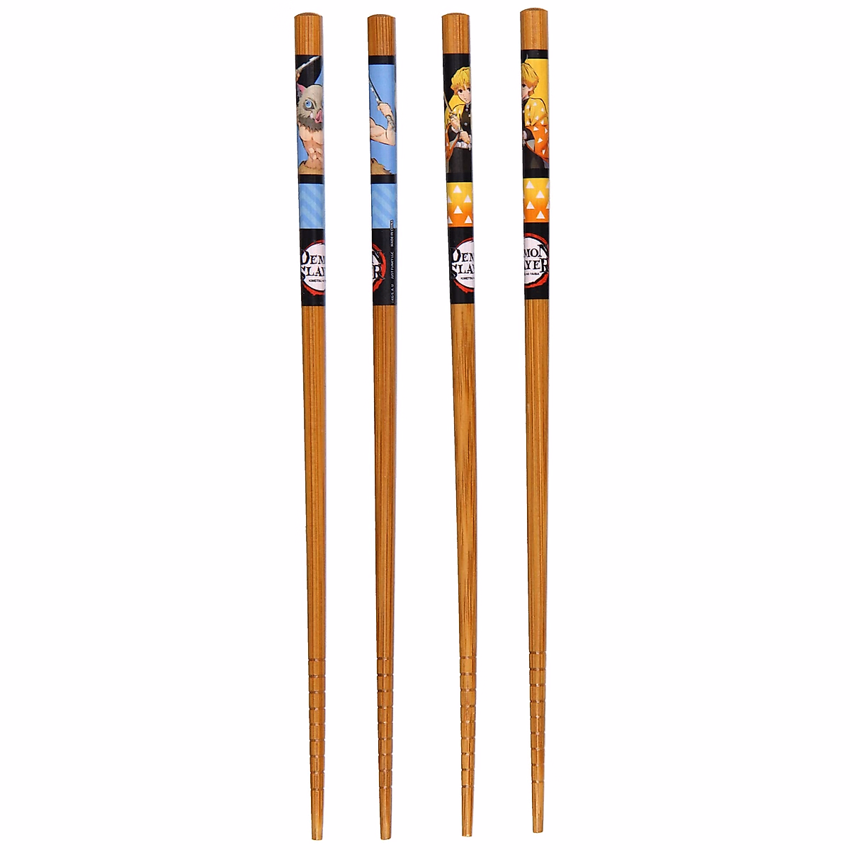 Demon Slayer Set Of 4 Collectible Anime Bamboo Chopsticks 8.85 Inches Long Gift Set