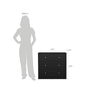 Tvilum Portland 3 Drawer Chest, Black