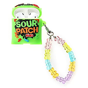 3D Candy Case for Airpod/Airpod 2,3D Cartoon Cute Food Case for Kids Girls Teens Boys,Fashion Kawaii Funny Cool Fun Stylish Character Candy Soft Case with Bear Chain for Airpod /Airpod 2 Case (Green)