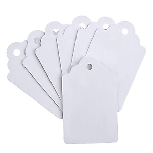 Price Tags Without String, 1000pcs Smooth Surface White Tags Marking Merchandise Unstrung Tags Small Label Hang Tags for Pricing Gift Jewelry Clothing Yard Sale Garage Supplies 1.75 x 1.093 inch