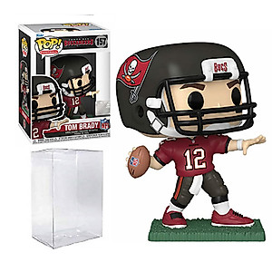 Tom Brady Bucs Home Uniform Vinyl Figure #157 Bundled with Compatible Ecotek Pop Box Protector