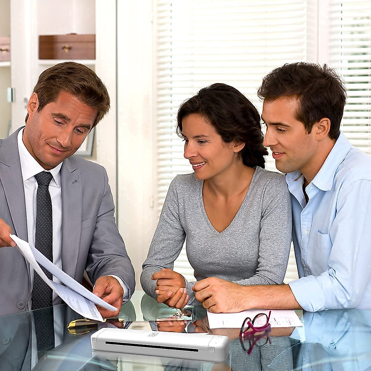 HPRT Wireless Bluetooth Portable Printer for Travel Supports 8.5" X 11" US Letter & A4 Paper, Compatible with Android and iOS Phone No-Ink Technology Suitable for Mobile Office.(MT800Q)