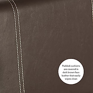 Linon Home Decor Milano Bar Stool, Medium Dark Walnut, 30-Inch