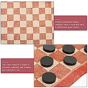 Portable Chess Board Games Tournament Chess Board Roll Up Chess Set Portable Folding Chess Board Tournament Chess Mat for Kids Xmas New Year Party Game Favors Travel Chess Mat