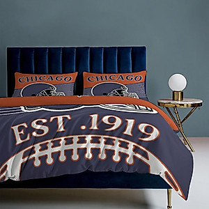 Gyeong Football Player Helmet Bedding Set City Classic Duvet Cover Set American Rugby Sports Comforter Set Twin Full Queen King Size with 1 Duvet Cover and 2 Pillowcase for Fans Boys Teenagers Men