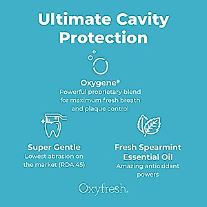 Oxyfresh Cavity Protection Fresh Mint Fluoride Toothpaste | Low Abrasion Anticavity Toothpaste for Sensitive Teeth & Gums – All-Day Fresh Breath (3-5 oz Tubes)