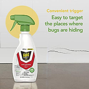 Raid Essentials Ant & Roach Killer Spray Bottle, Child & Pet Safe, Kills Insects Quickly, for Indoor Use, 12 oz