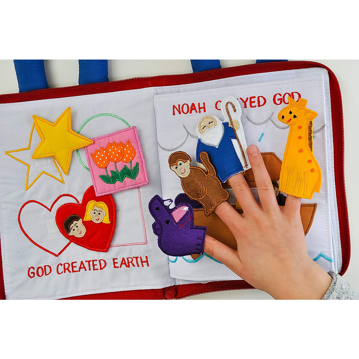 My Bible Quiet Book by My Growing Season | Interactive Fabric Activity Book for Kids | Educational Christian Toy for Toddlers & Preschoolers | Travel-Friendly and Sensory-Rich Soft Book