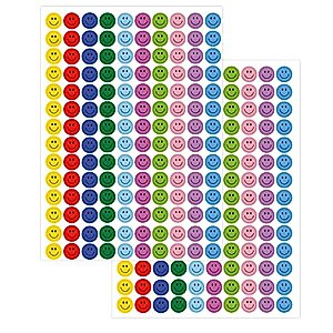 REGELETO Smile Face Stickers for Kids School Reward Behavior Chart with 6000 Pieces in 10 Colors, 3/8 Inch in Diameter Kids Student Planner for Kindergarten or Early Learning (50 Sheets)