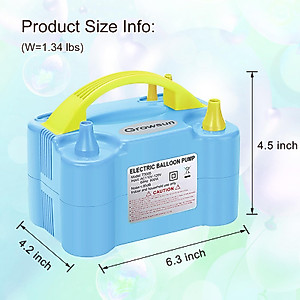 Growsun Balloons Pump Kit Electric Balloon Garland Arch Kit Air Blower Inflator for Party Decoration w/Ballons Tape Strip, Light Blue