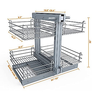 BBLHOME Pull Out Wire Basket for Kitchen Cabinet Organizer, 4 Sliding Shelves