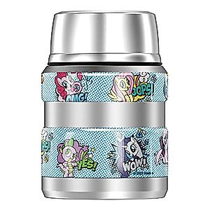 THERMOS My Little Pony Tv Pony Comic STAINLESS KING Stainless Steel Food Jar with Folding Spoon, Vacuum insulated & Double Wall, 16oz