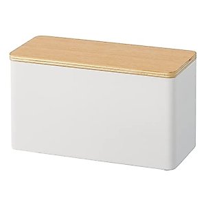 YAMAZAKI Countertop Organizer Home | Steel + Wood | Storage Case, One Size, White