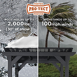 Backyard Discovery Rockport 8' x 6' Galvanized Steel BBQ Grill Gazebo Pavilion with Hardtop Steel Roof, Bar Tops, Powerport, Snow Load Support, Wind Resistance, Cook Station for Outdoor Patio or Deck